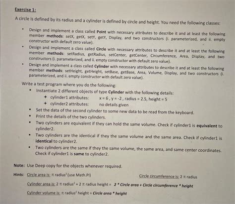 solved exercise 1 a circle is defined by its radius and a