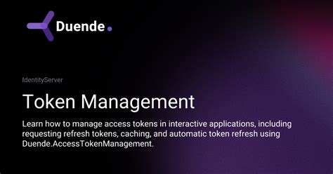 Token Management Duende Software Docs