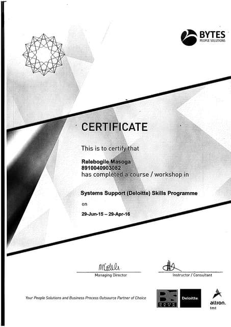 Sytem Support Certificate Pdf