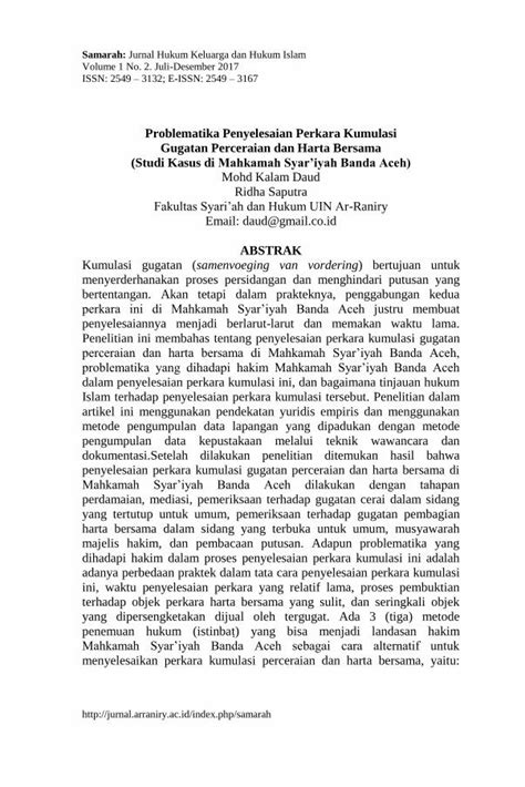 PDF Problematika Penyelesaian Perkara Kumulasi Gugatan DOKUMEN TIPS