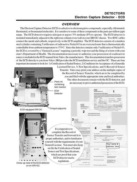 Electron Capture Detector Pdf Gas Chromatography Detector Radio