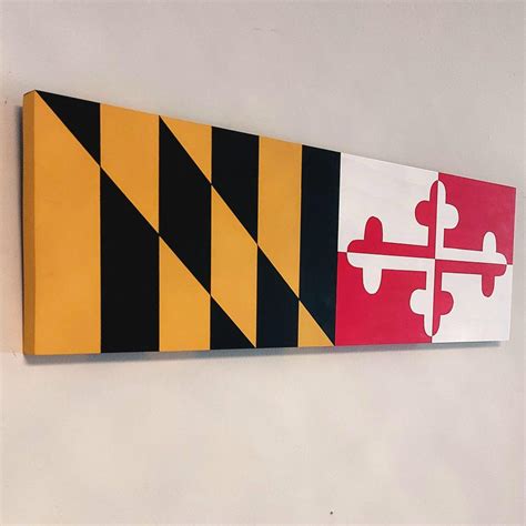Maryland State Flag Wood Sign Art Etsy
