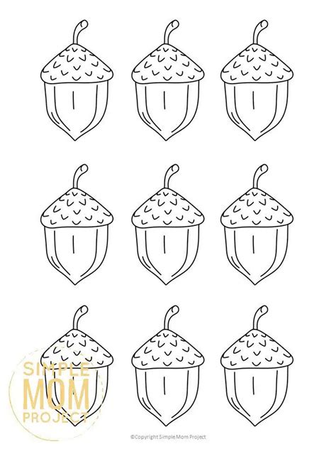 Free Printable Large Medium And Small Acorn Templates Simple Mom Project