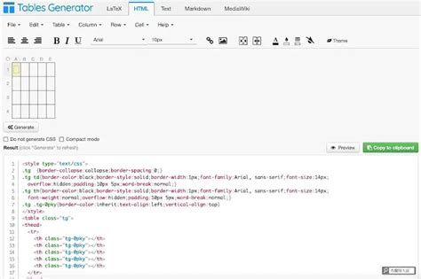 【網站經營】用 tables generator 輕鬆建立 html、latex、markdown 表格