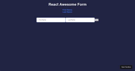 React Awesome Form Examples Codesandbox