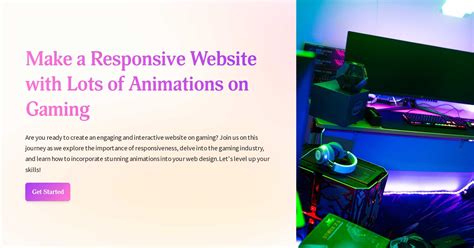 Make A Responsive Website With Lots Of Animations On Gaming