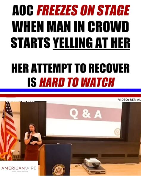 Aoc Panics When Man In The Crowd Starts Screaming At Her Calls Her Out In Public Forum Man