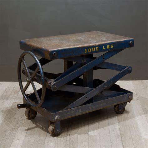 Early 20th C Factory Scissor Lift Table C1940 S16 Home