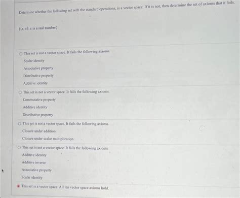 Solved Determine Whether The Following Set With The Standard Chegg