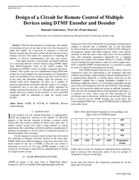 dtmf decoder encoder circuit