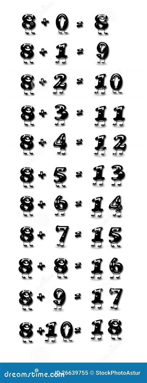 addition table eight stock illustration illustration of eight 26639755