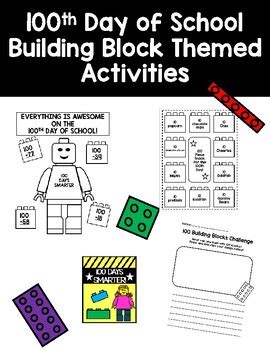 100th Day Building Block Theme By Made By Mrs Mummey TPT