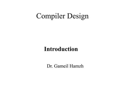 A Lecture Of Compiler Design Subjectpptx