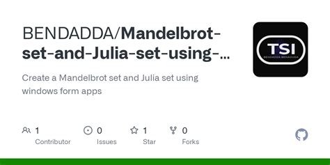 Github Bendaddamandelbrot Set And Julia Set Using C Sharp Create A