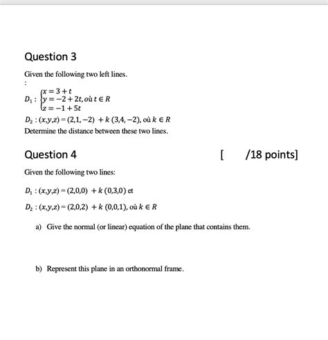Solved Rngiven The Following Two Left Lines