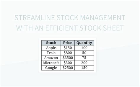 Streamline Stock Management With An Efficient Stock Sheet Excel