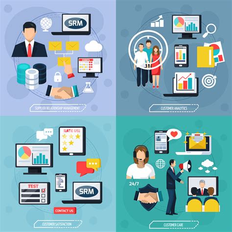 Crm Flat Design Concept 481330 Vector Art At Vecteezy