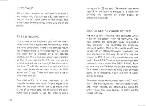 Sinclair Zx80 User Manual Chapter 4 Talking To The Zx80