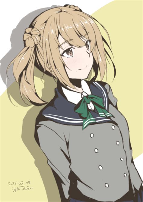 Safebooru 1girl Alternate Costume Arms Behind Back Artist Name Bow