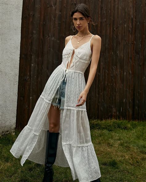 This Is Micch Micchfashion Bohemian Sleeveless Lace Dress Sheer