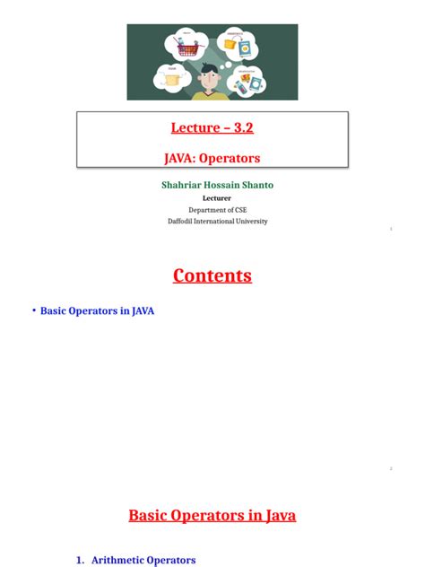 Lecture 32 Operators And Control Statements In Java Pdf