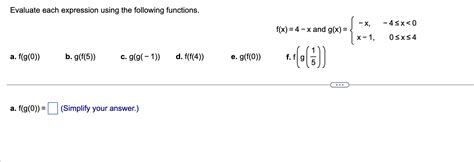 Solved Evaluate Each Expression Using The Following Chegg