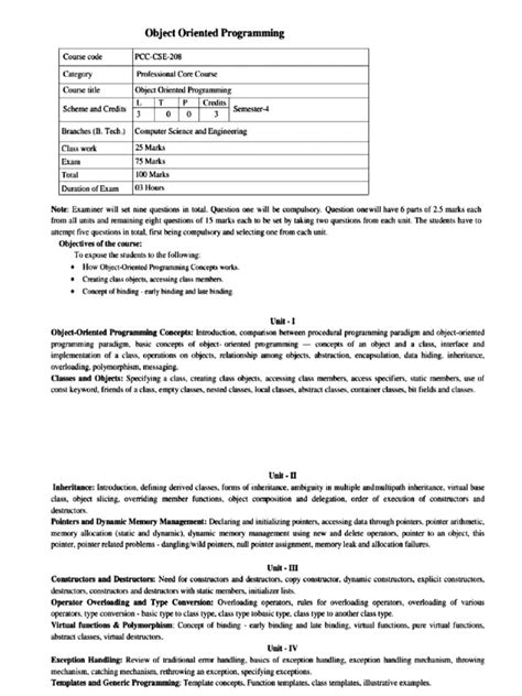 Oop C Semester 4 Object Oriented Programming Pdf Class Computer Programming Object