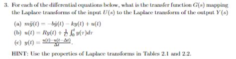 Solved For Each Of The Differential Equations Below What Is Chegg