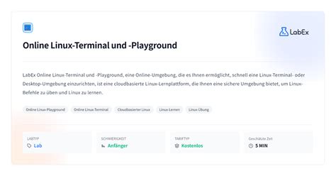 online linux terminal linux umgebung labex
