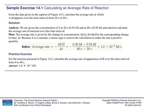Ppt Sample Exercise 14 1 Calculating An Average Rate Of Reaction