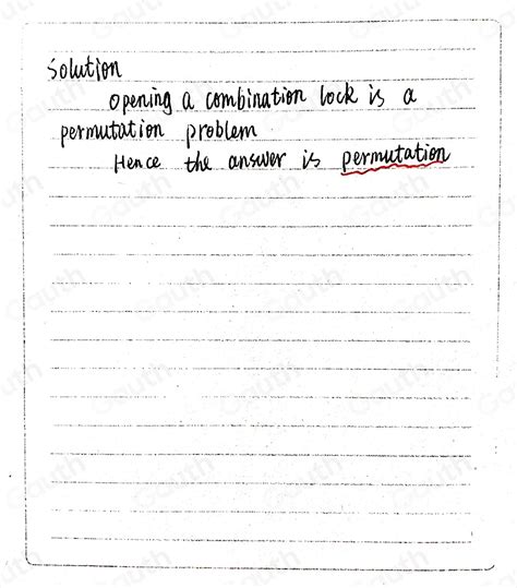 Solved 2 Opening A Combination Lock Permutation Combination