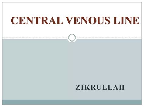 Central Venous Cannulation Pptx
