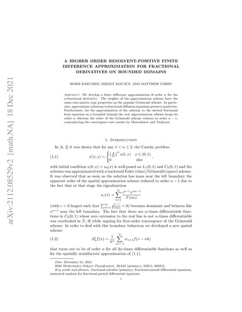 A Higher Order Resolvent Positive Finite Difference Approximation For Fractional Derivatives