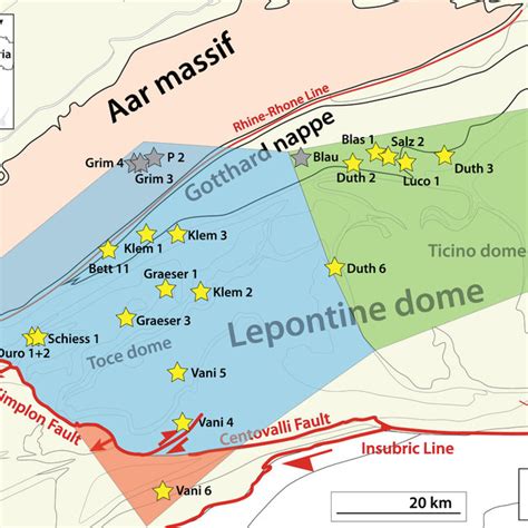 Map Of The Lepontine Metamorphic Dome Modified From Steck Et Al