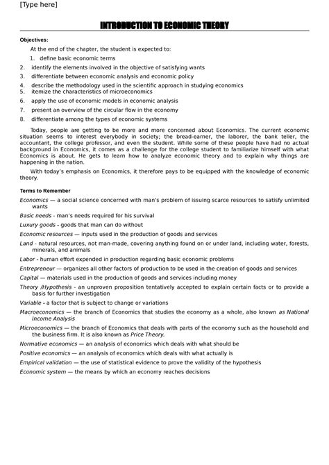 Basic Microeconomics Chapter 1 Scanned Book Type Here INTRODUCTION TO ECONOMIC THEORY Studocu