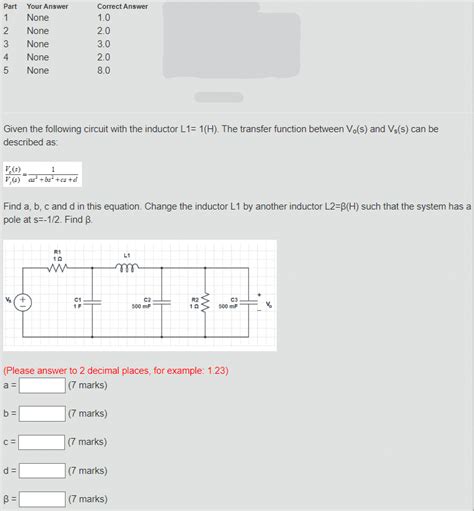Solved Given The Following Circuit With The Inductor Chegg