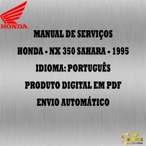 Manual De Serviços Honda Nx 350 Sahara 1995 Top Manuais