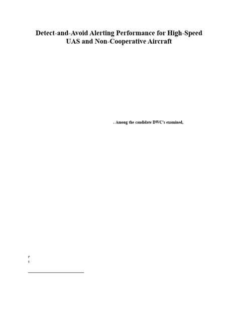 detect and avoid alerting performance for high speed uas and non
