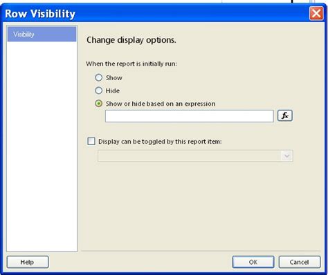 Ssrs Hidevisible The Particular Row Or Column Based On Their Condition