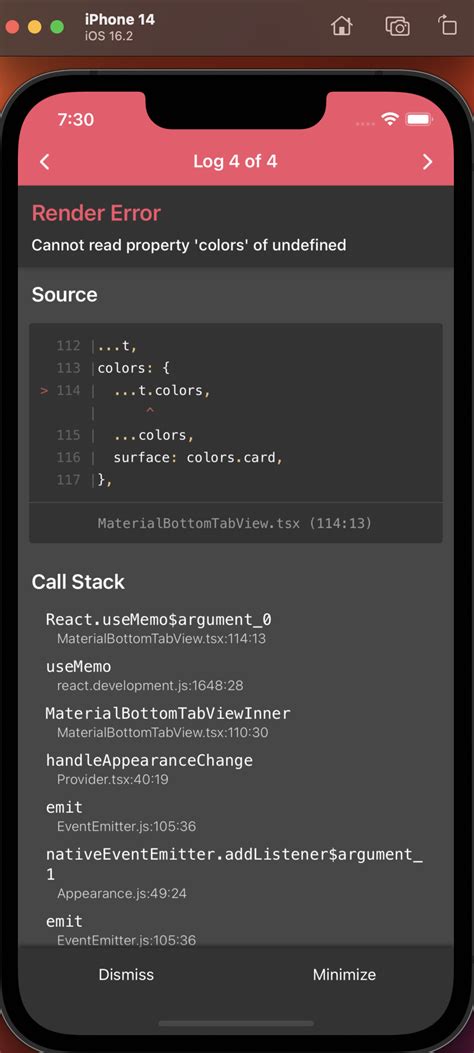 cannot read property colors of undefined react navigation material