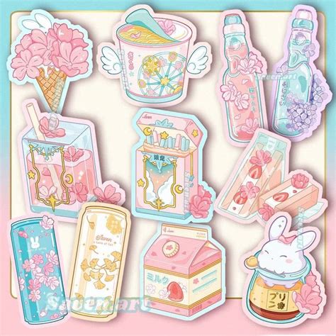 Stickers Tokyo Snacks Sticker Set Japanese Kobini Ramune Stickers