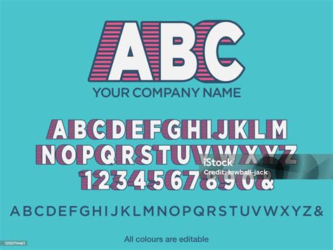 회사 로고에 대한 그림자가 있는 굵은 텍스트 스타일 글꼴을 압축합니다 벡터 스톡 일러스트레이션입니다 색상은 쉽게 편집 할 수