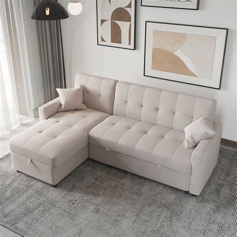 Buy Mgh Reversible Sectional Sleeper Sofa 82in Wide Sectional Sofa