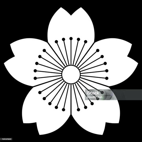 A Crest Of A Sakura Stock Illustration Download Image Now Coat Of Arms Computer Graphic