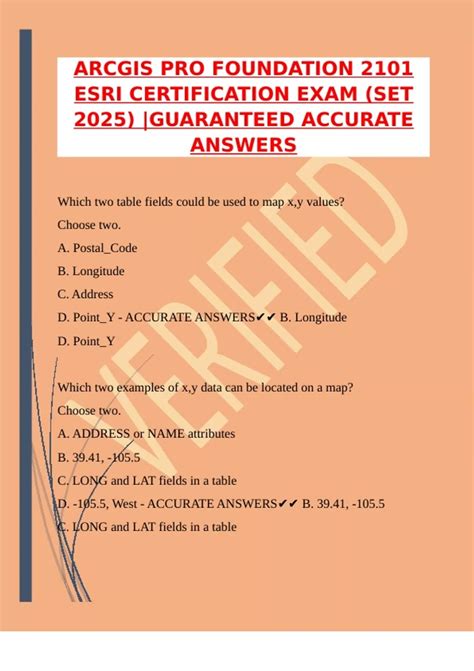 Arcgis Pro Foundation 2101 Esri Certification Exam Set 2025 Guaranteed Accurate Answers