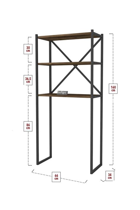 თარო სარეცხი მანქანისთვის მუქი ხის ფაქტურით