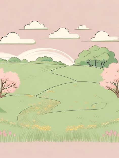Premium Photo Spring Landscape Background Simple Vector Illustration