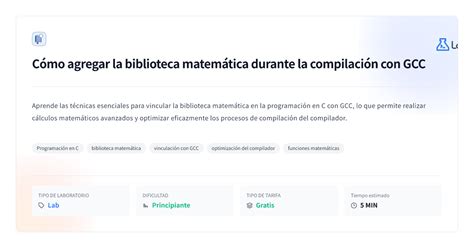 Cómo Agregar La Biblioteca Matemática Durante La Compilación Con Gcc Labex