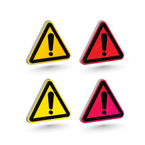 Premium Vector Danger Warning Triangle 3d Icon Alert Caution Or