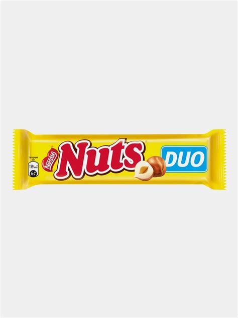 Шоколадный батончик Nuts Duo с фундуком 66г купить по цене 159 ₽ в интернет магазине Магнит Маркет
